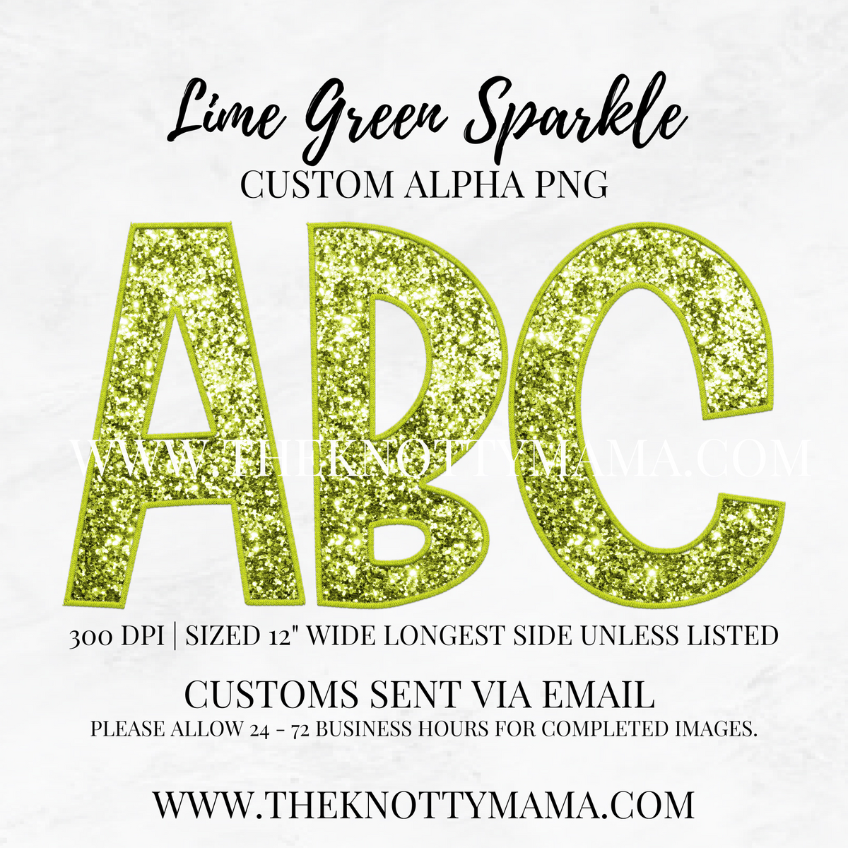 Lime Green Sparkle Custom PNG – The Knotty Mama