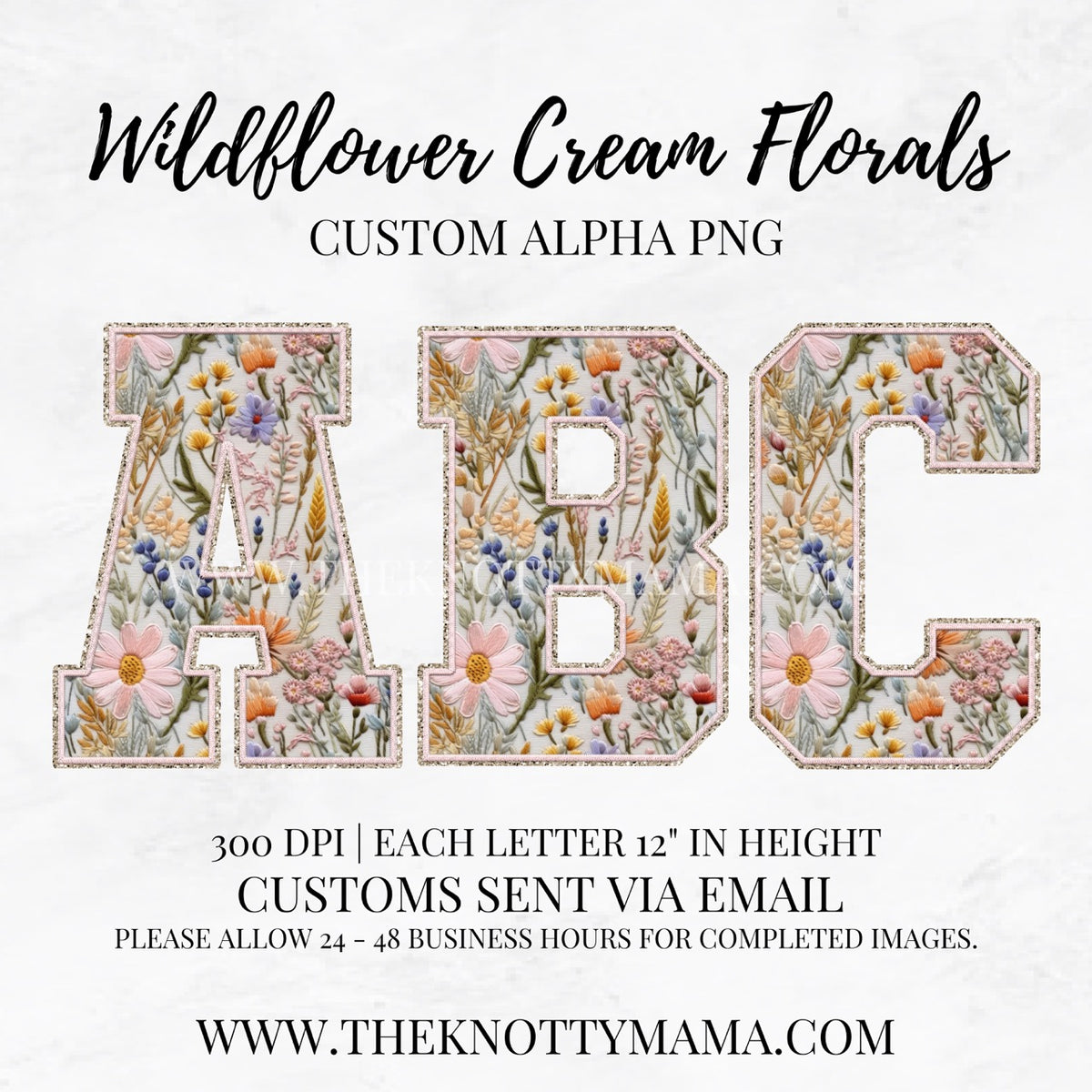 Wildflower Cream Florals Custom PNG – The Knotty Mama