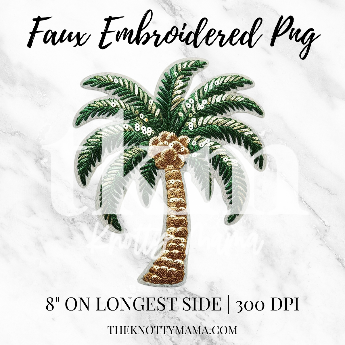 Sequin Palm Tree Faux Embroidered PNG – The Knotty Mama