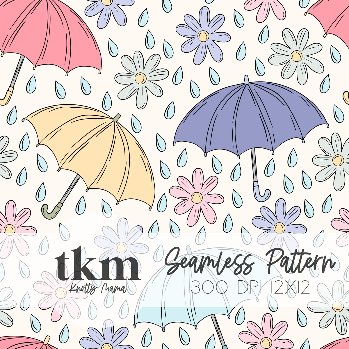 April Showers Seamless Pattern EXCLUSIVE – The Knotty Mama
