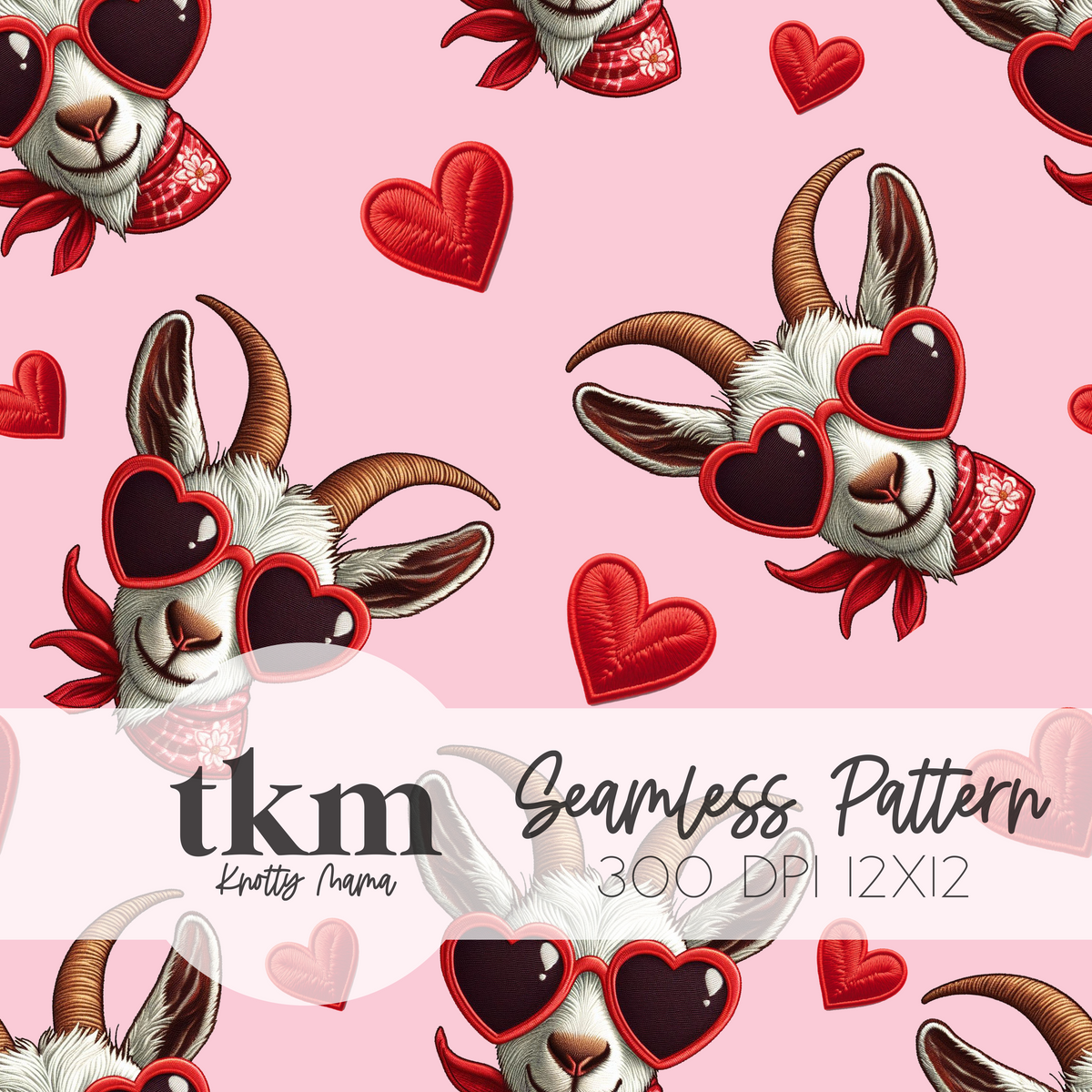 Billy Goat Valentine's Day Seamless Pattern – The Knotty Mama