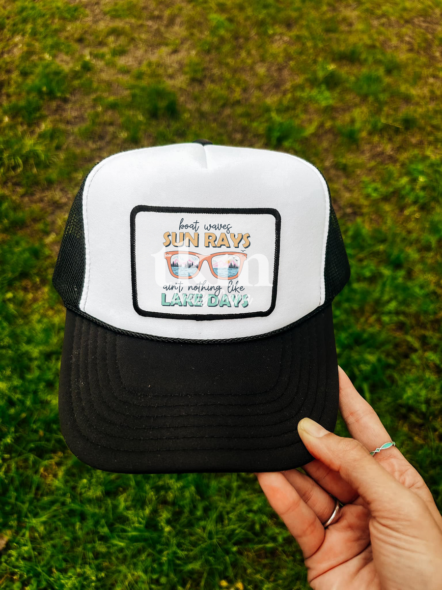 Boat Rays Sun Waves Ain't Nothing Like Lake Days Trucker Hat – The ...