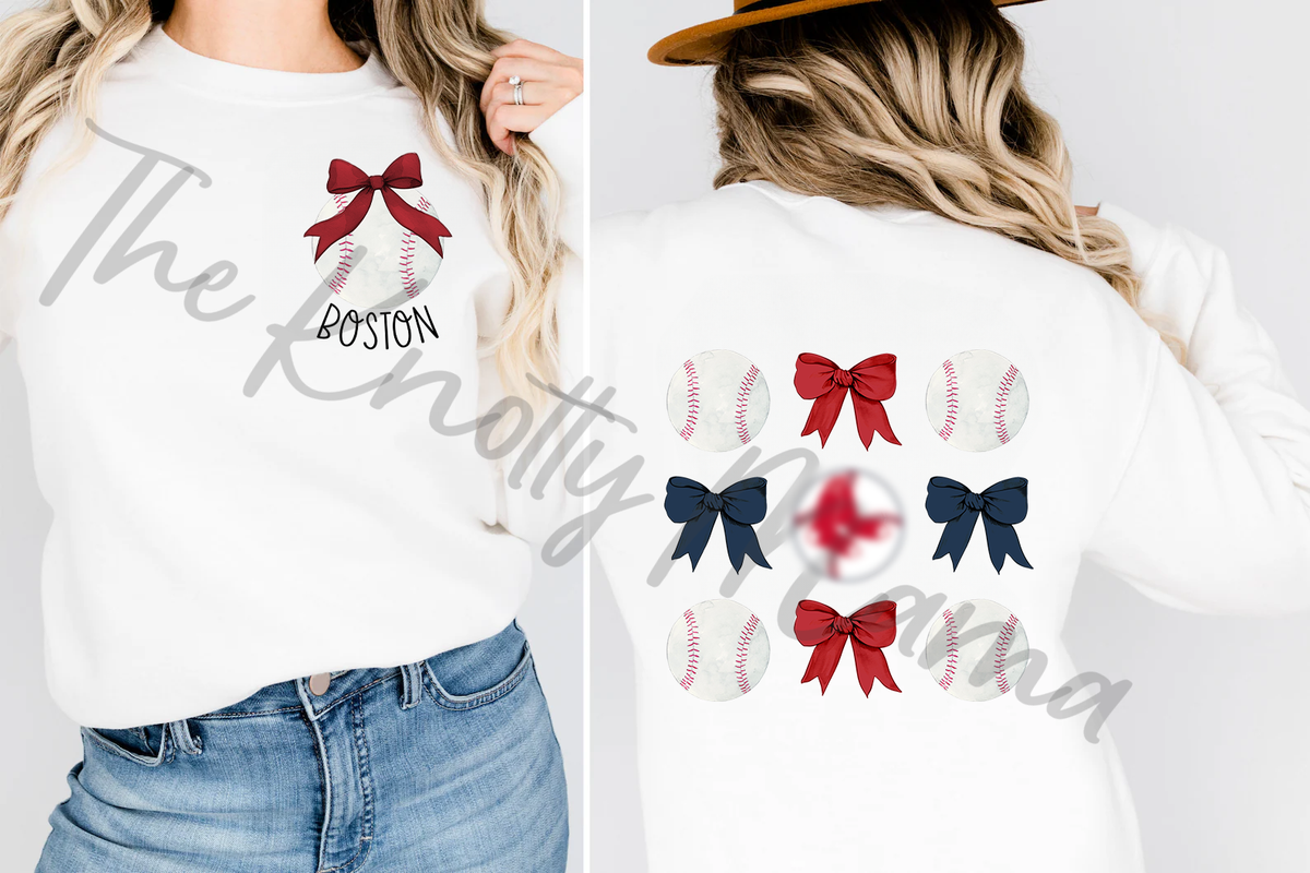 Boston Baseball Coquette Bow PNG – The Knotty Mama
