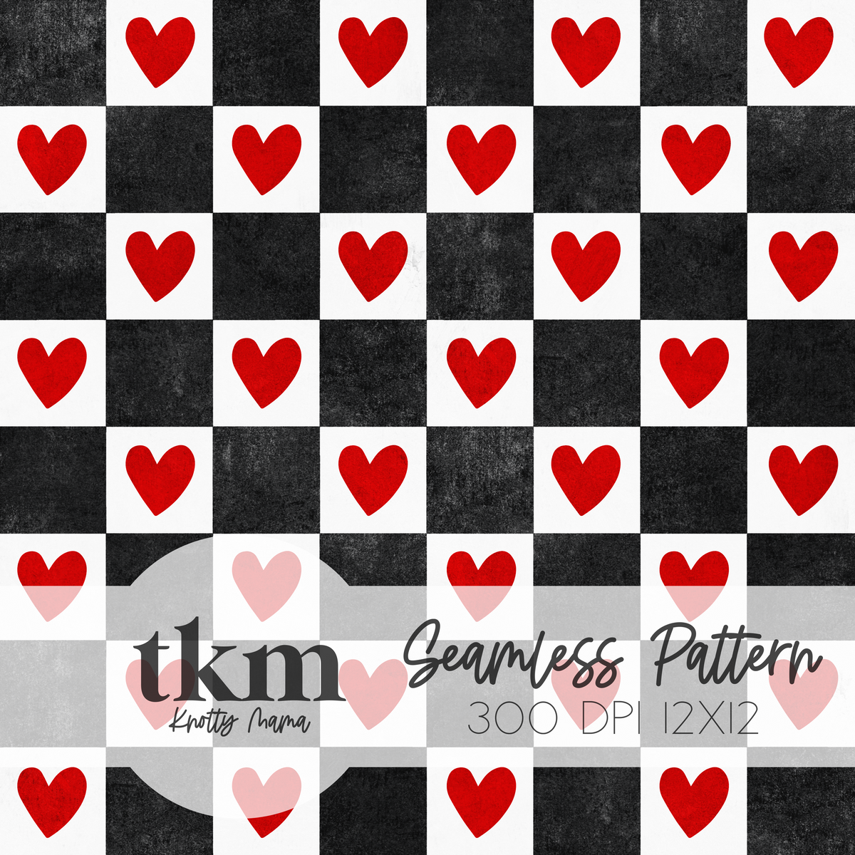 Checkered Hearts Seamless Pattern EXCLUSIVE – The Knotty Mama