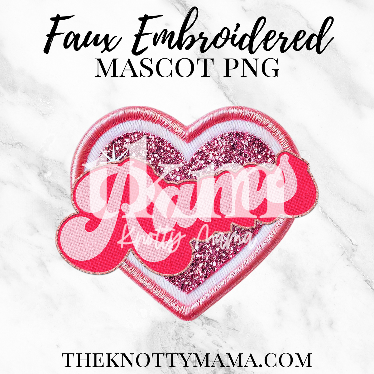 Rams Glitter Heart PNG – The Knotty Mama