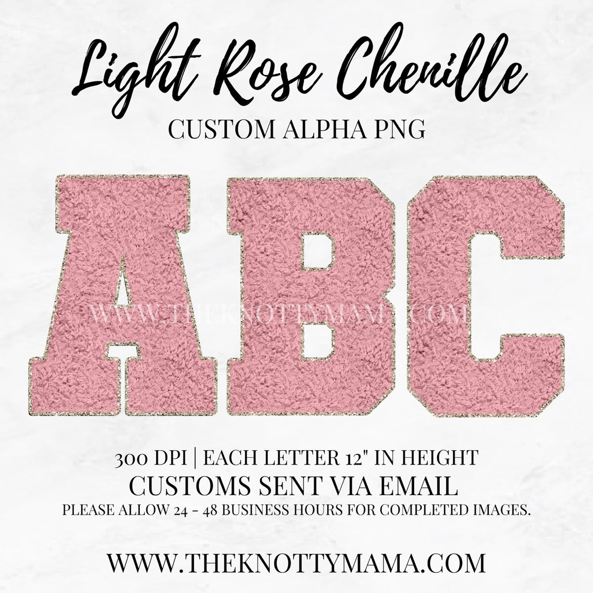 Light Rose Chenille Custom PNG – The Knotty Mama