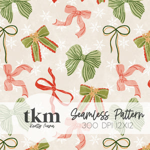 Neutral Christmas Bows Seamless Pattern – The Knotty Mama