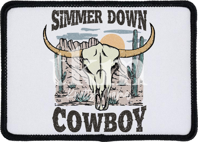 Simmer Down Cowboy Iron On Patch – The Knotty Mama